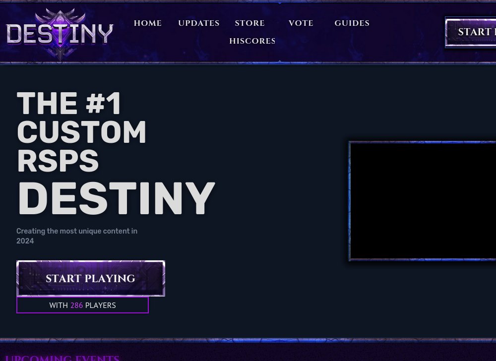 Destiny 317 - New Custom RSPS! - RSPS List - RuneScape Private...