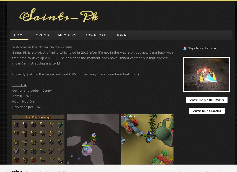 Saints-PK - RSPS List - RuneScape Private Servers